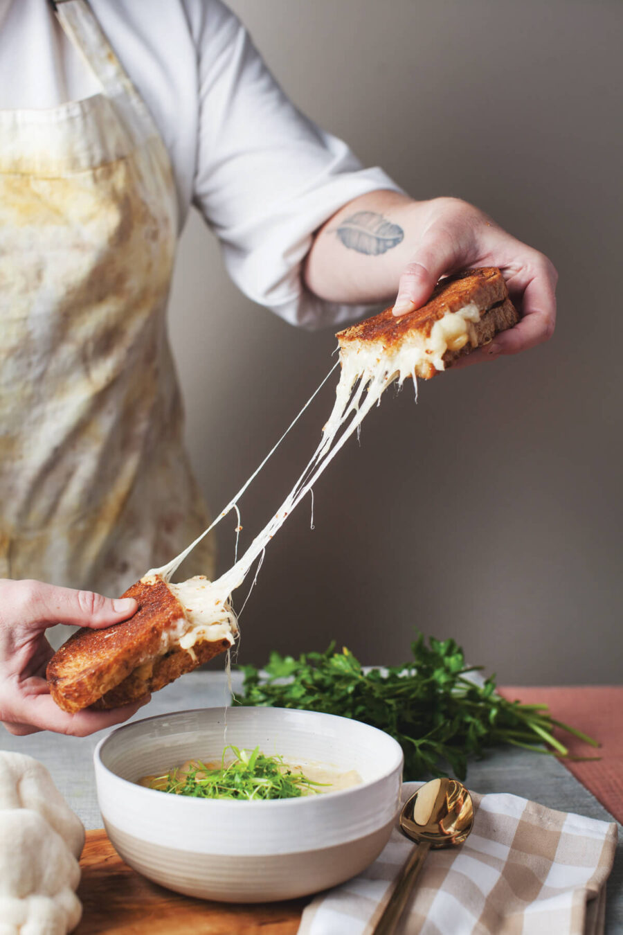 Lion’s Mane Chowder with Truffle Grilled Cheese - Edible San Luis Obispo